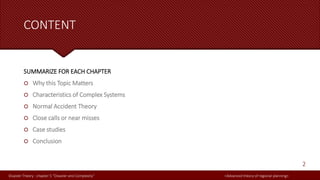 Disaster Theory : chapter 5 “Disaster and Complexity” by David Etkin | PPTX
