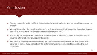 Disaster Theory : chapter 5 “Disaster and Complexity” by David Etkin | PPTX