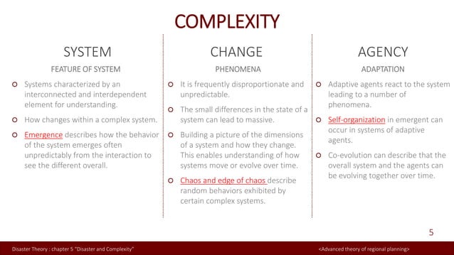 Disaster Theory : chapter 5 “Disaster and Complexity” by David Etkin | PPTX