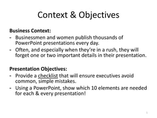PowerPoint checklist -- 10 items for every presentation | PPTX