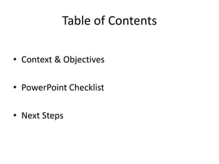 PowerPoint checklist -- 10 items for every presentation | PPTX
