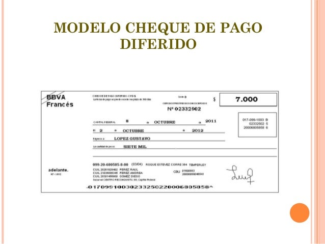 Cheque Común y Cheque de Pago Diferido
