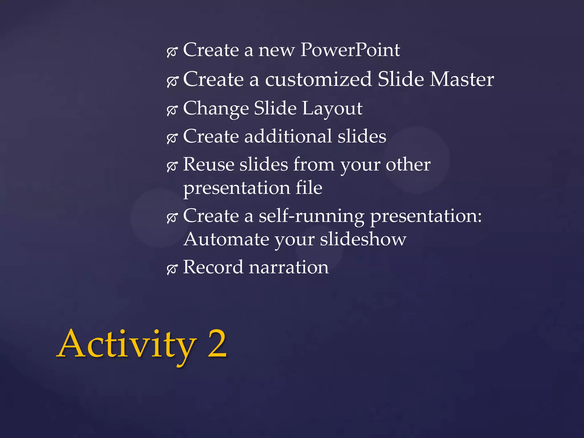 Powerpoint class activity | PPTX | Desktop Publishing | Computer ...