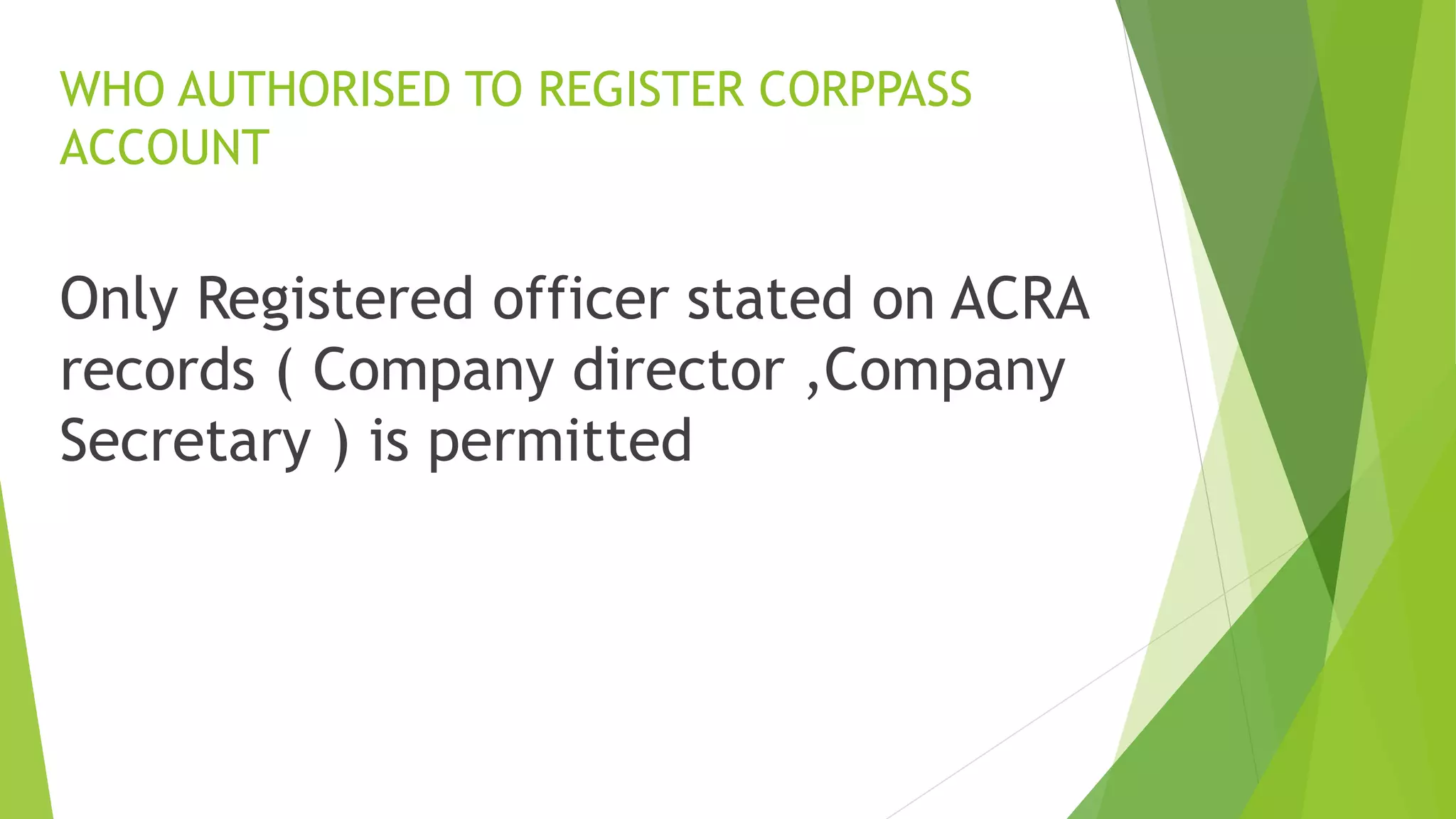 Registration of CorpPass | PPTX