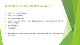 Registration of CorpPass | PPT