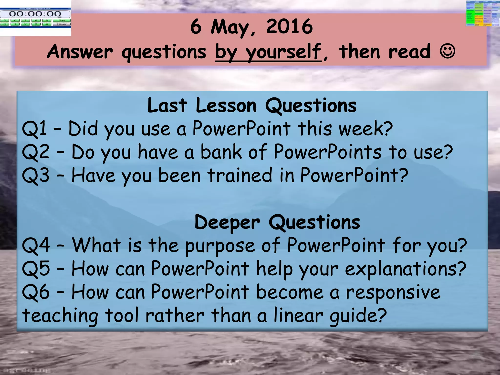 Enhancing PowerPoint in the Classroom: Managing Attention | PPT
