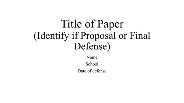 Defense Preparation | PPTX