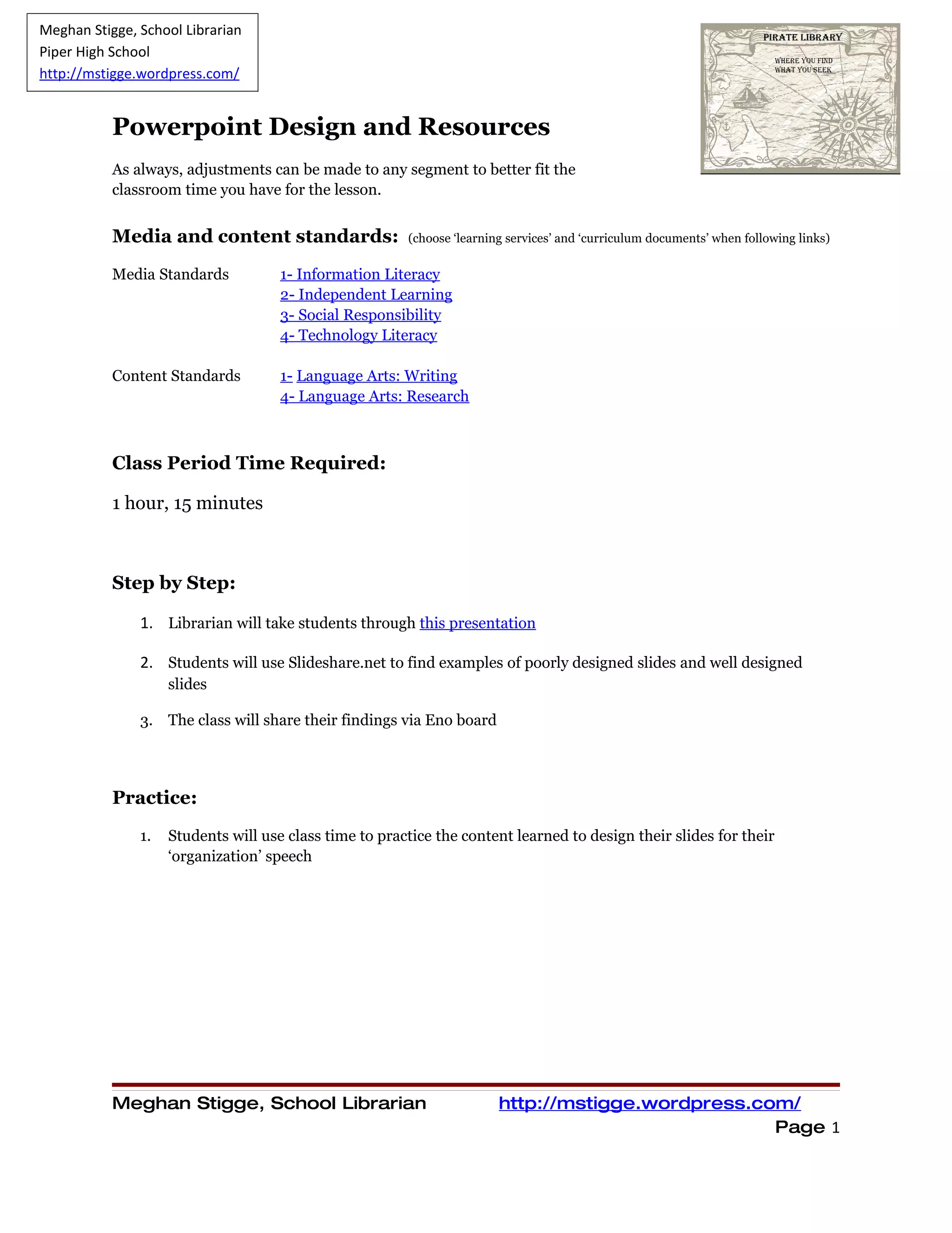 Powerpoint design lesson plan | DOC
