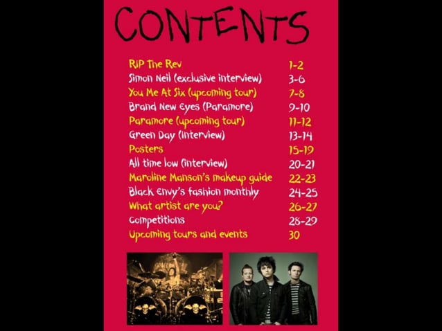 Draft magazine cover, contents and double page spread | PPTX