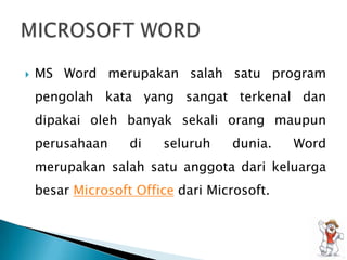 Mengenal Microsoft Word | PPTX