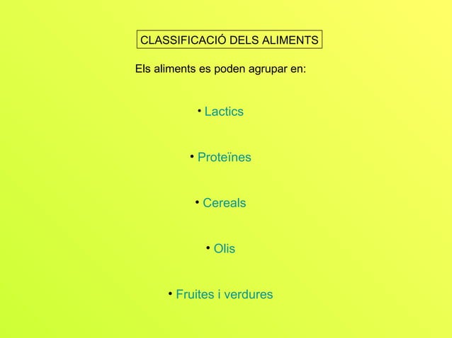 Power Point Els Aliments | PPT