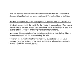 Power point engaging children in read alouds and shared reading | PDF
