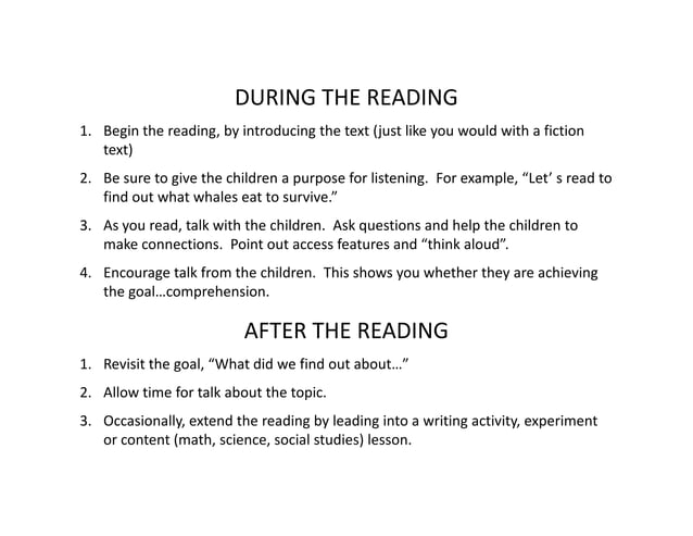 Power point engaging children in read alouds and shared reading | PDF