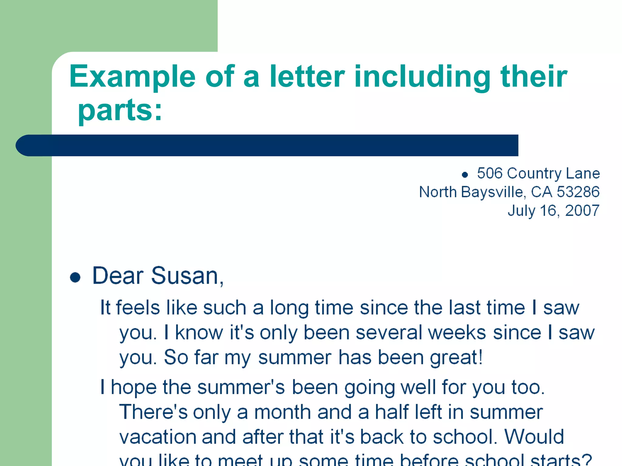 5 parts of the Letter | PPT