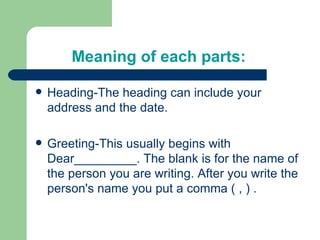 5 parts of the Letter | PPT