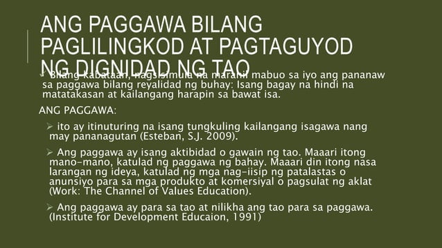 Modyul 7:Ang Paggawa Bilang Paglilingkod at pagtataguyod ng dignidad ng tao.pptx