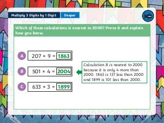 Powerpoint explanation multiply 3 digits by 1 digit