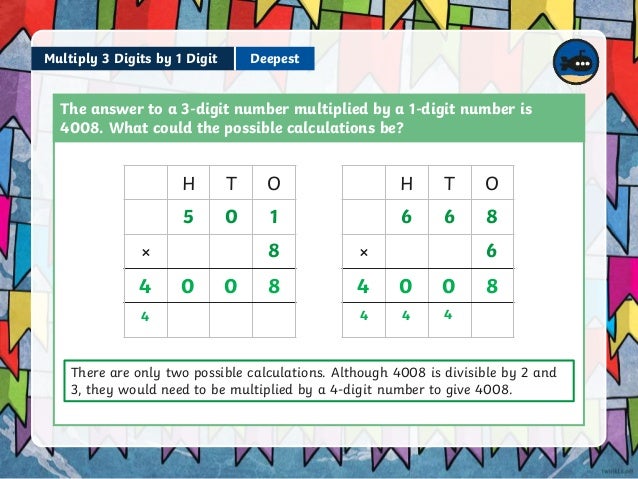 Powerpoint explanation multiply 3 digits by 1 digit