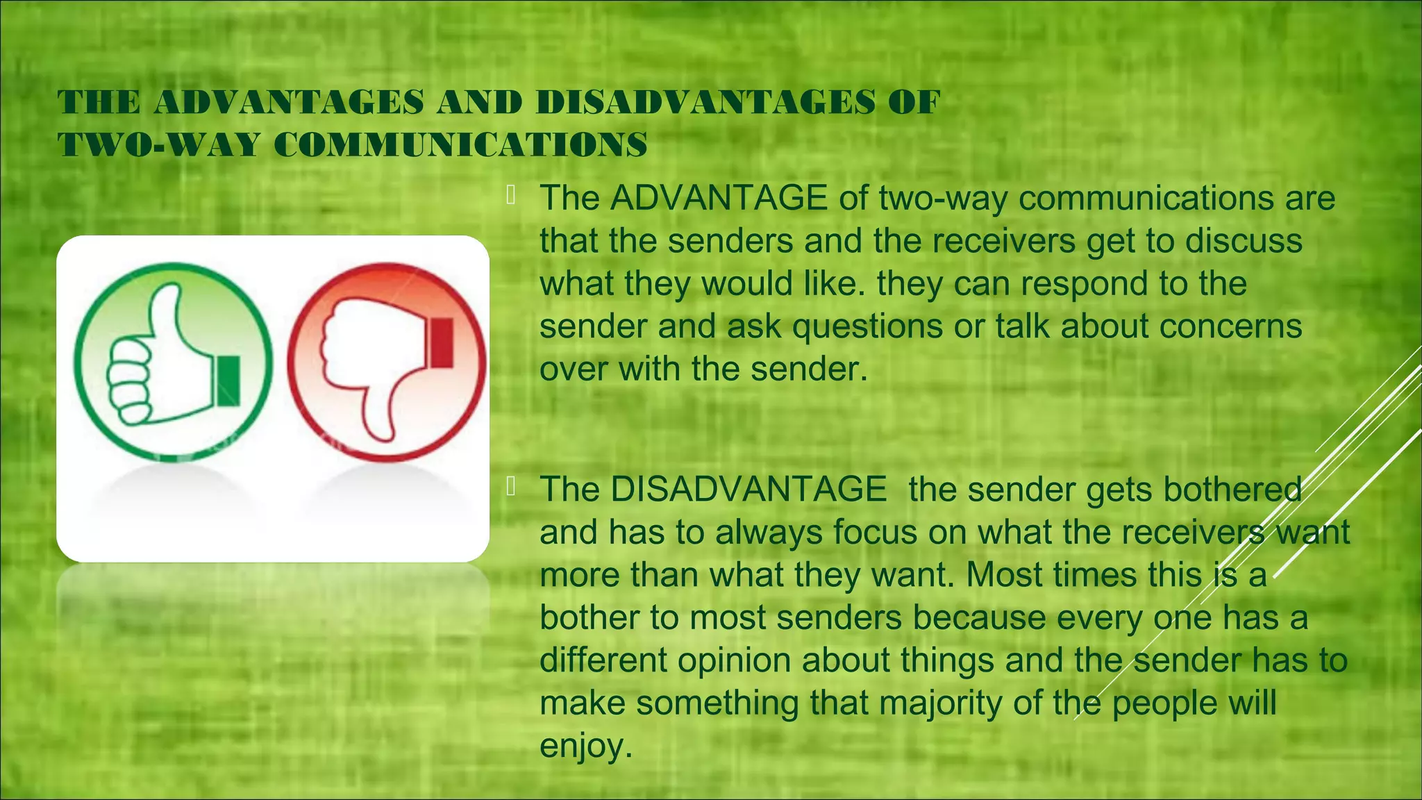 THE COMPARISON BETWEEN ONE WAY AND TWO WAY COMMUNICATION | PPT