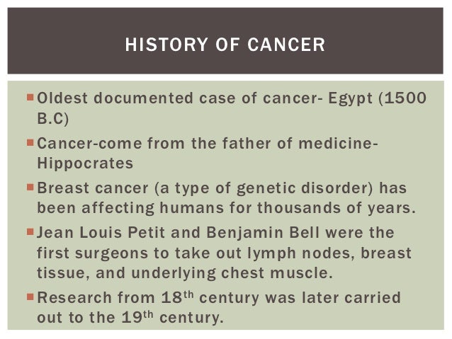 History Cancer Research