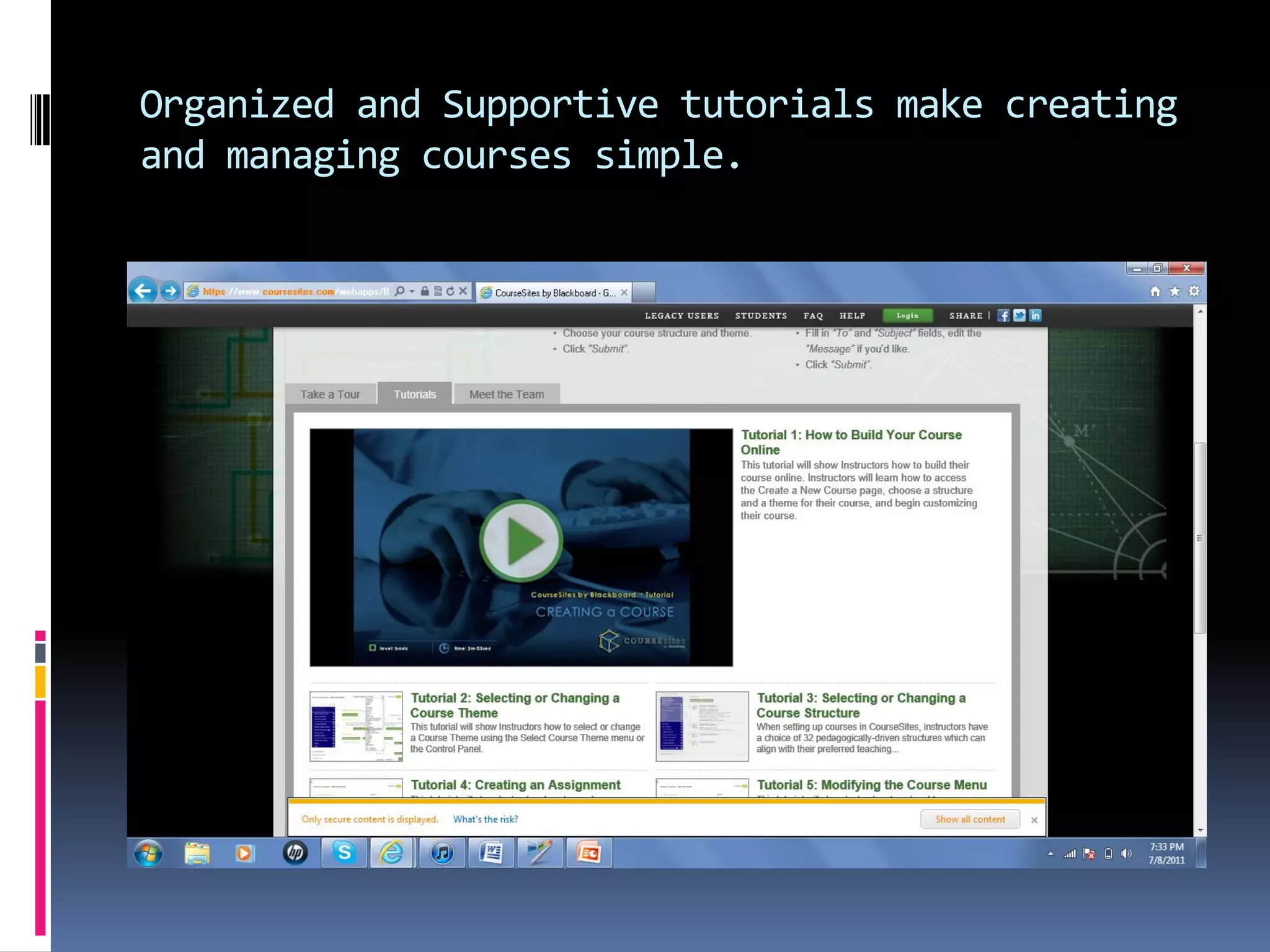 Overview Coursesites by Blackboard | PPT