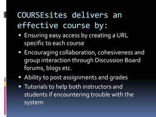 Overview Coursesites by Blackboard | PDF
