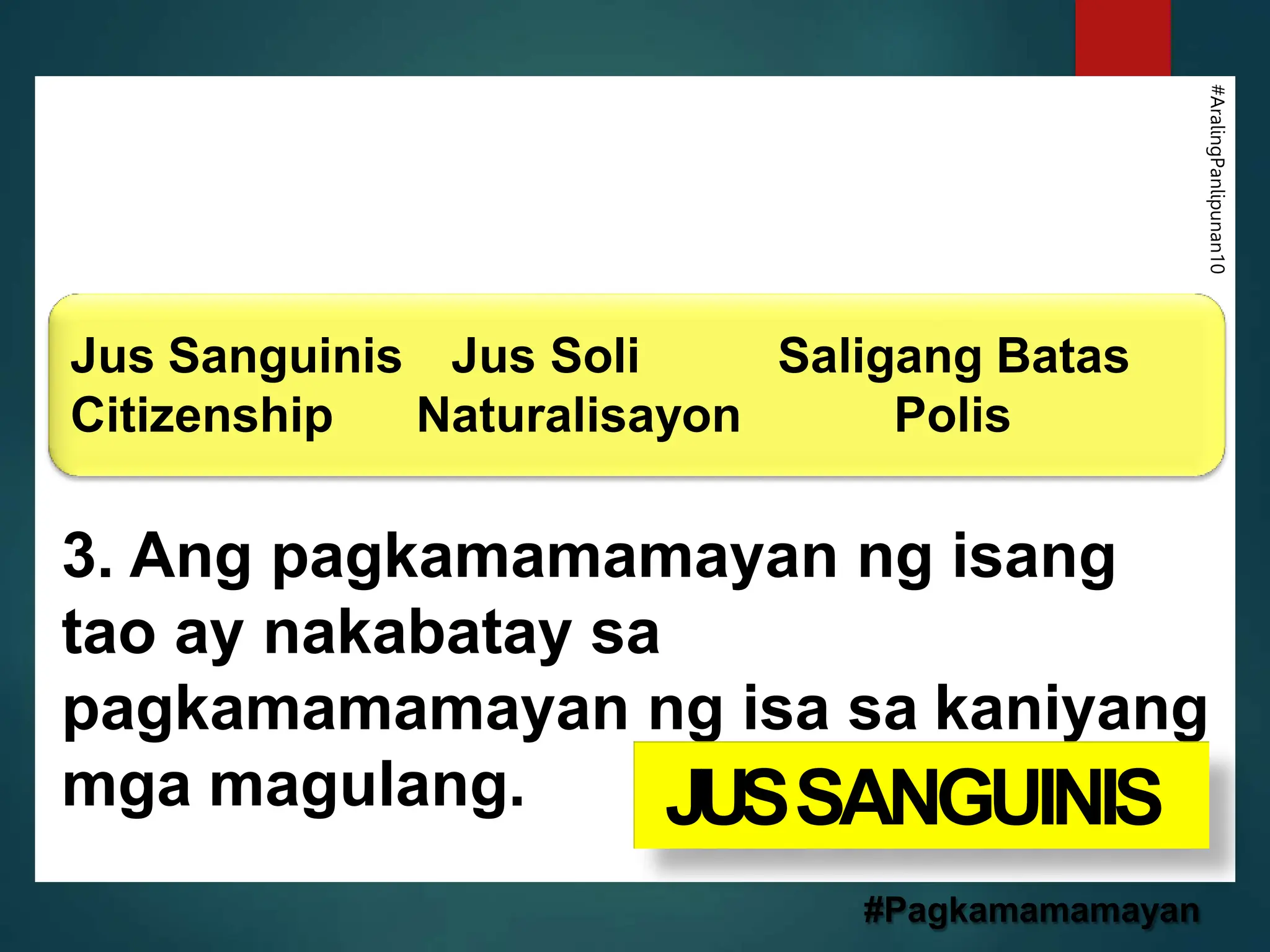 mga isyu at hamon sa pagkamamayan Araling Panlipunan 10 | PPTX