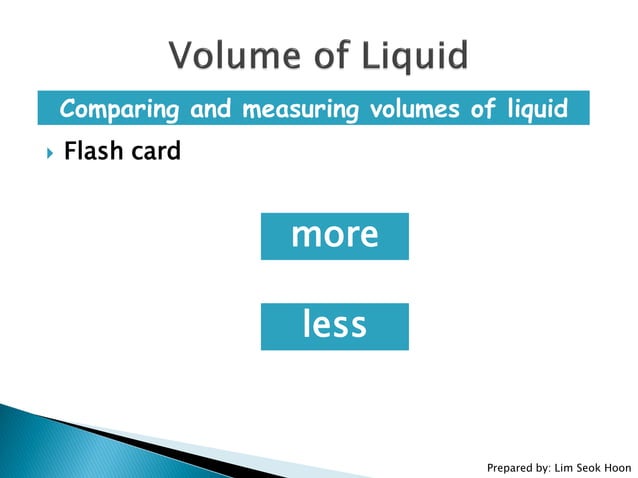 Power point for teaching aids comparing and measuring volumes of liquid ...