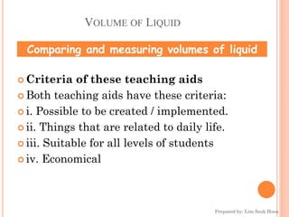 Power Point For Teaching Aids Comparing And Measuring Volumes Of Liquid ...