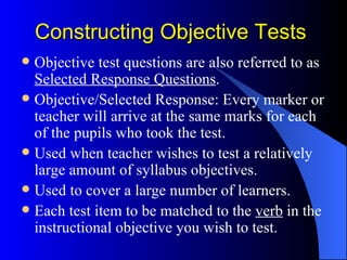 Power point for the techniques for constructing exam items | PPT
