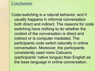 Powerpoint for the thesis codeswtiching | PPT