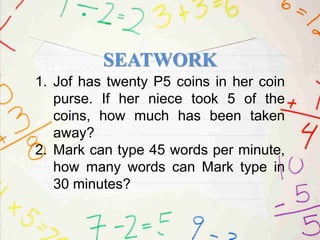 Powerpoint on K-12 Mathematics Grade 7 Q1 (Fundamental Operations of ...