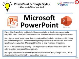PowerPoint (Handouts) and Google slides. | PDF