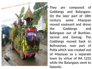 History of Mayoyao ( This is just a brief history, not all barangays ...