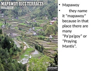History of Mayoyao ( This is just a brief history, not all barangays ...