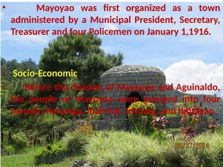 History of Mayoyao ( This is just a brief history, not all barangays ...