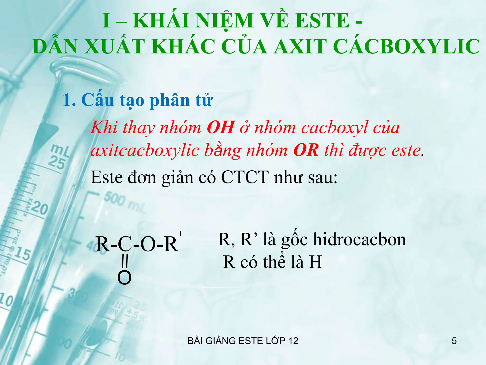 Powerpoint Hoá 12 Tiết 02. Este.ppt