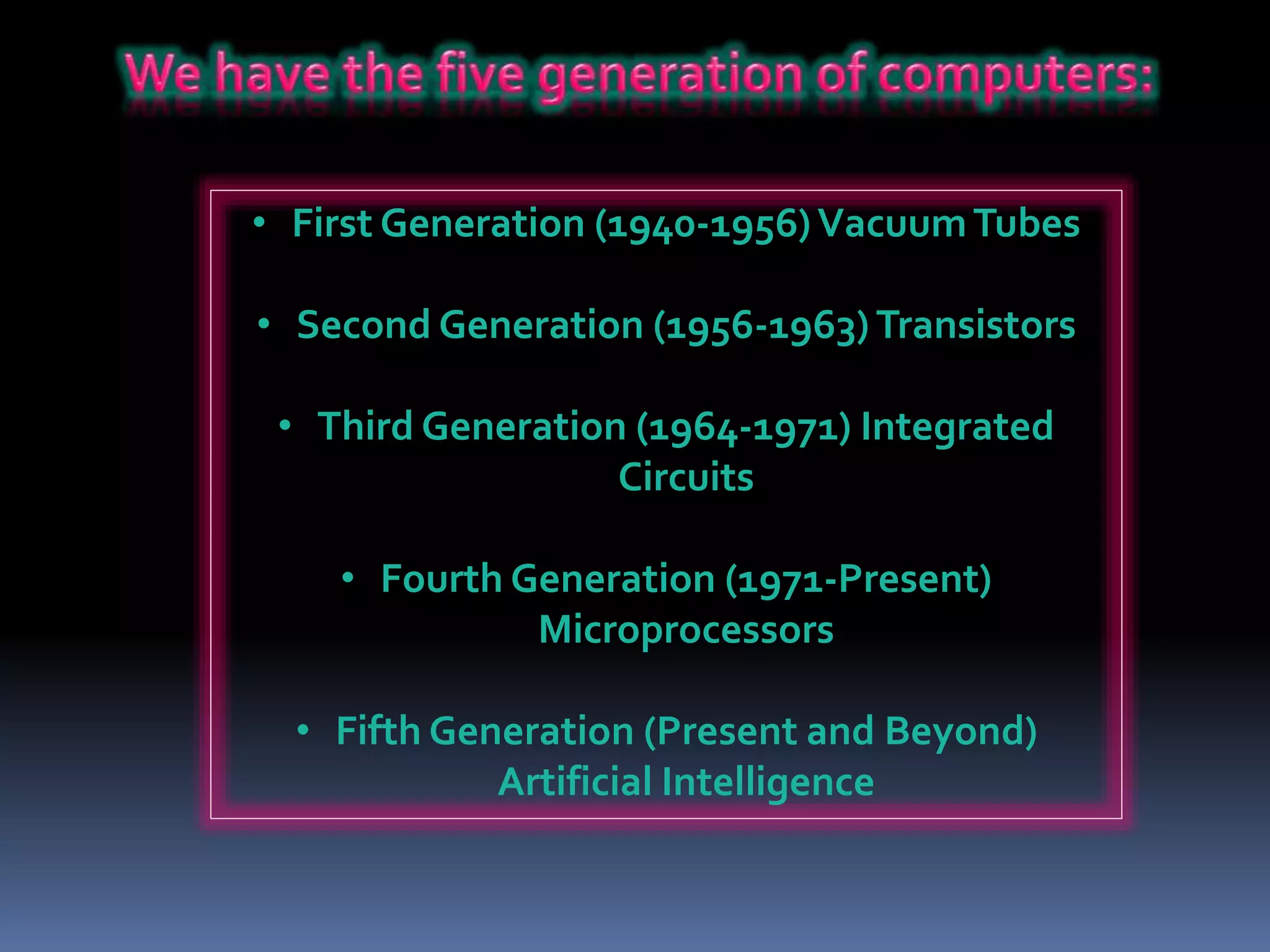 Generations of Computer | PPT