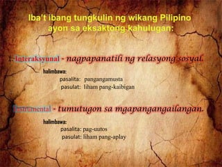 Mga Tungkulin, Barayti, at Rehistro ng Wika | PPTX