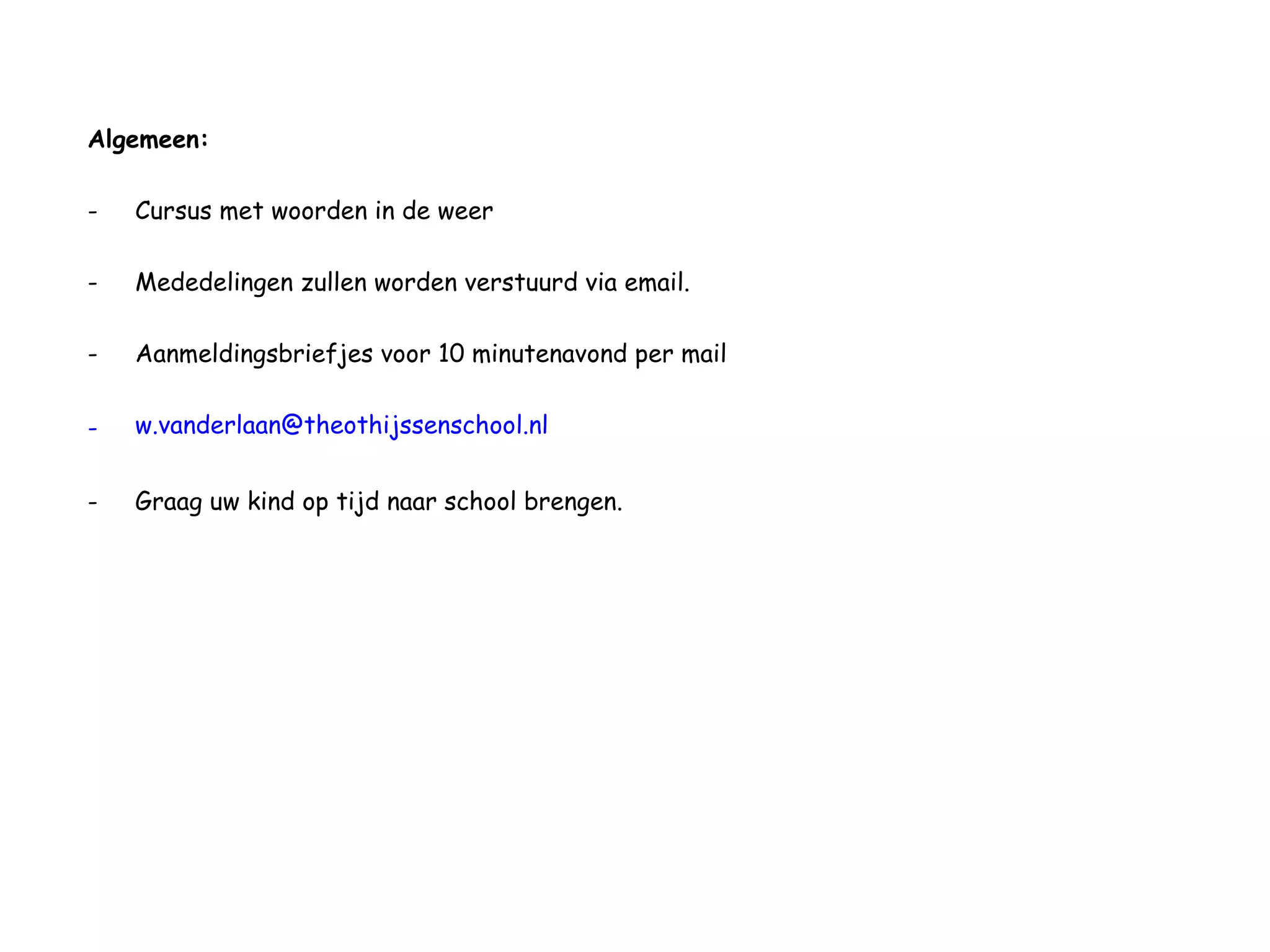 Informatieavond groep 3 | PPT | Education