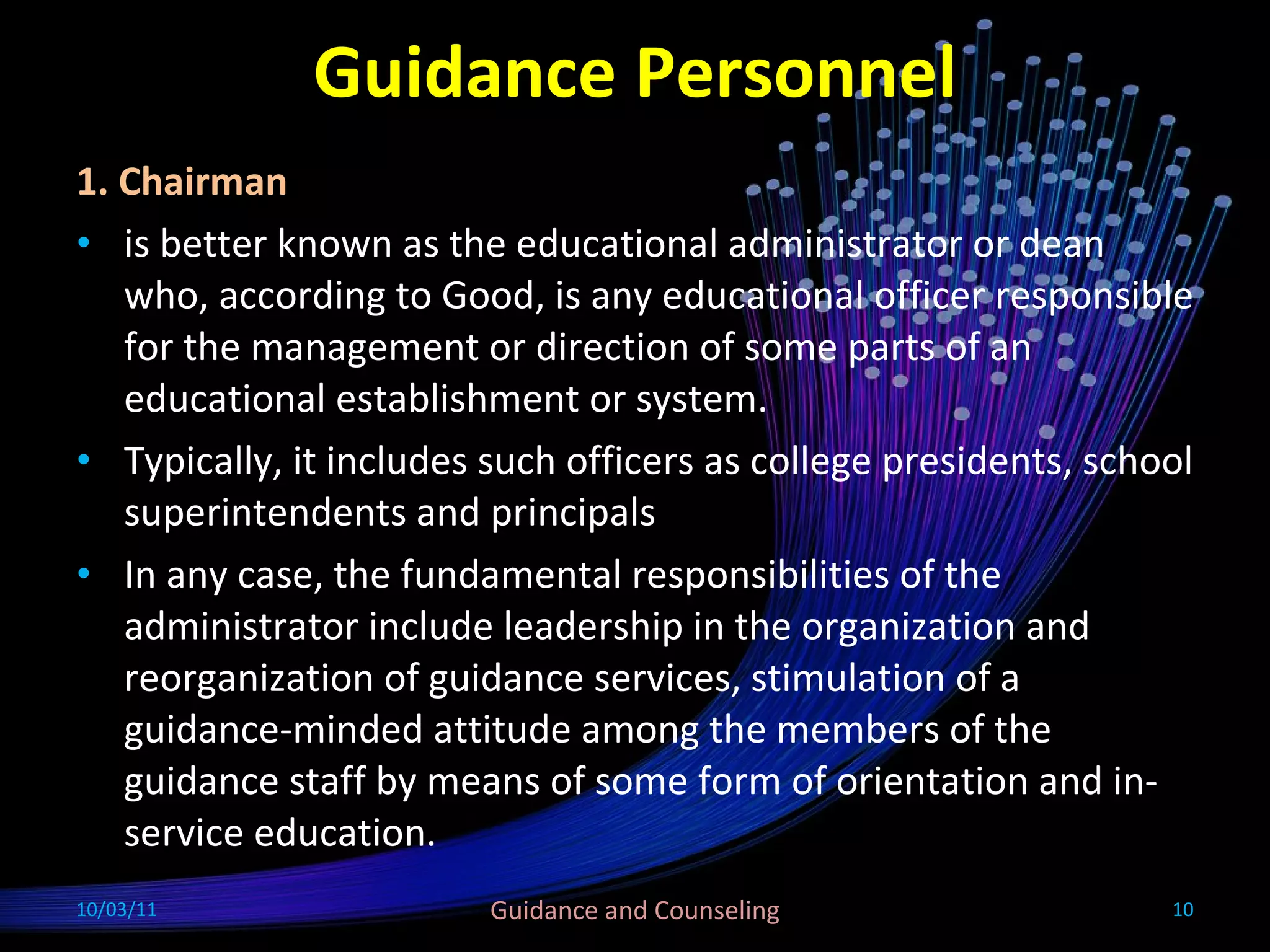 Organization and Administration in Guidance | PPT