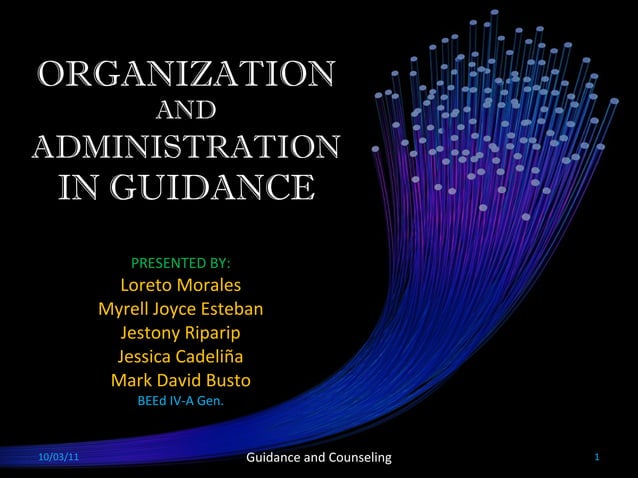 Organization and Administration in Guidance | PPT