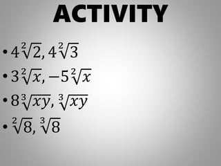 powerpoint in radicals for grade 9 .pptx