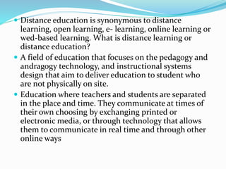 Distance Education: Alternative Learning System Beyond Borders | PPTX