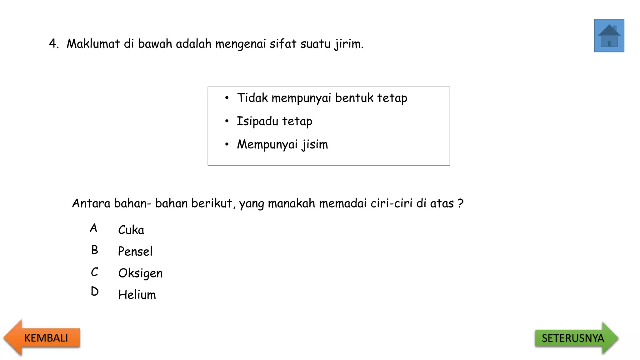 Powerpoint interaktif- sifat- sifat jirim tahun 5 | PPTX