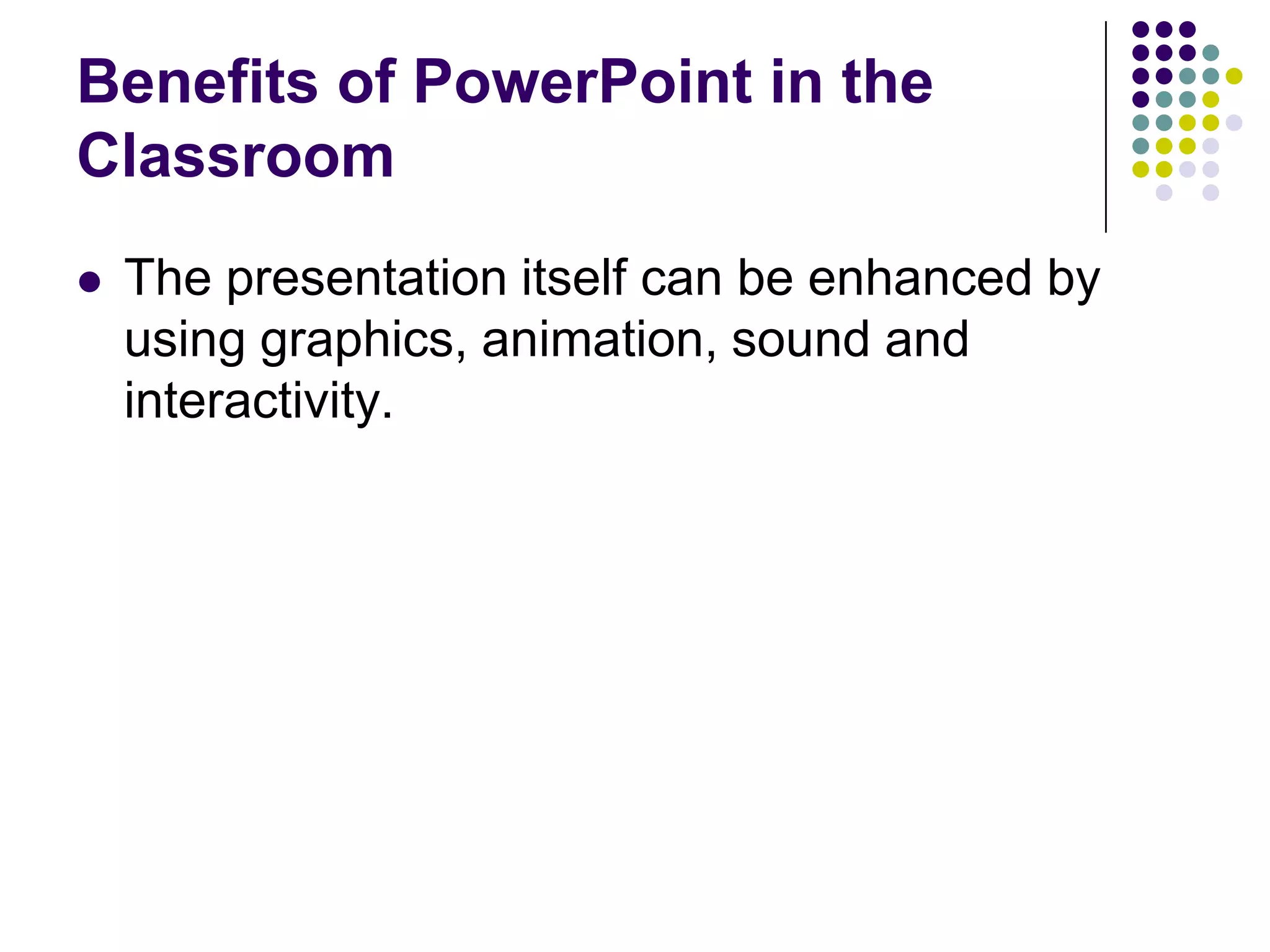 Power point in the classroom | PPTX