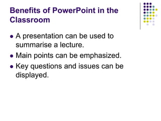 Power point in the classroom | PPTX