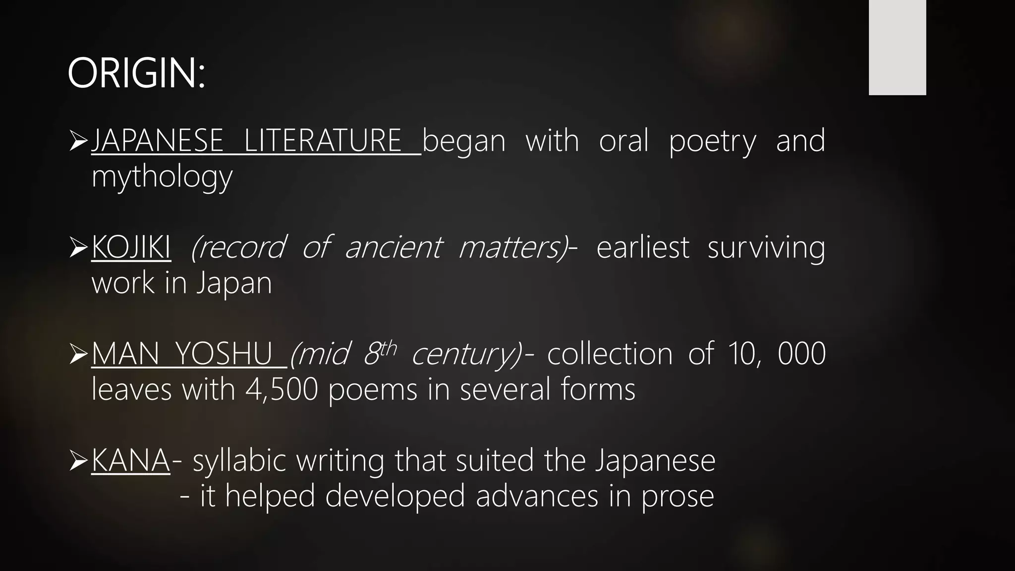 Introduction to Japanese Literature | PPTX