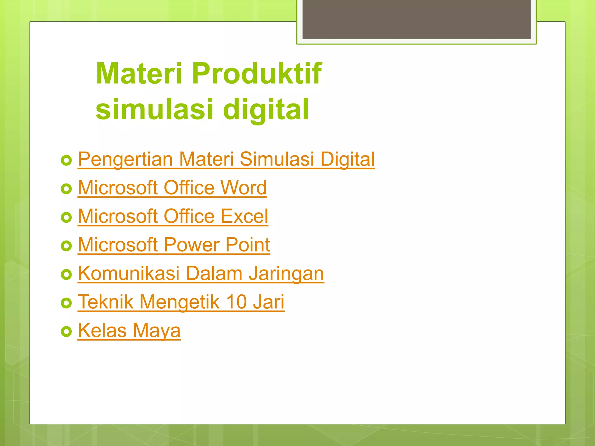Simulasi Digital | PPTX