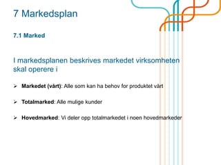 OPPSTART Powerpoint kapittel 7 markedsplan intro og 7.1 marked | PPTX
